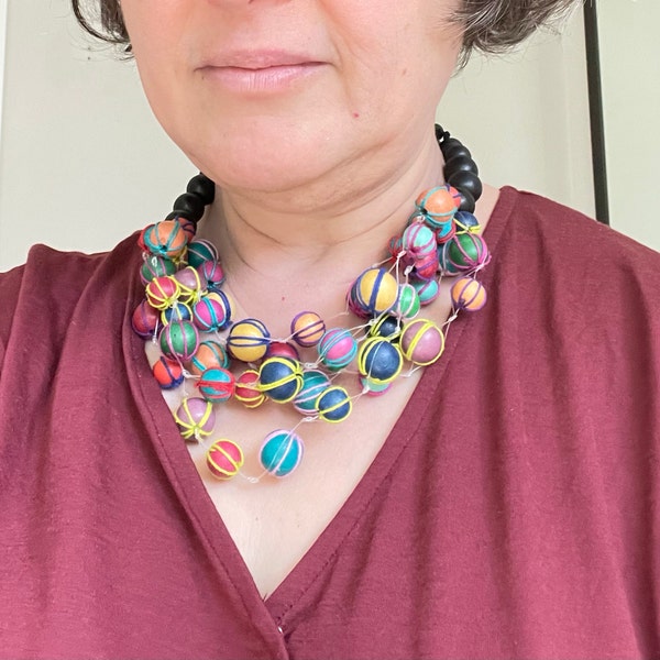 Multi-color Statement Necklace, Statement Necklace for Women, Funky ...