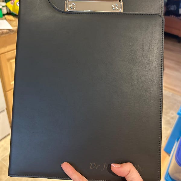 Custom Leather Portfolio, Vegan Leather Clipboard With Personalised ...