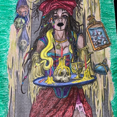 Bayou Witch, Marie Laveaux, Adult Coloring, Fantasy Coloring, Printable ...