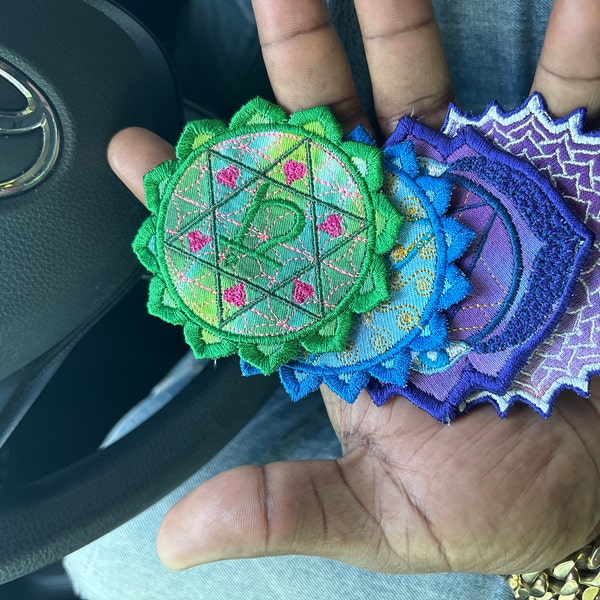 Full Set of Seven Chakra Embroidered Patches – Cosmic-corner - Hippy ...