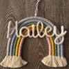 Personalized Rainbow Macrame, Name Sign for Wall, Kids Room Deco, Gift ...