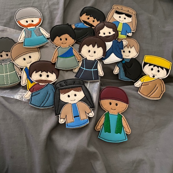 Jesus and 12 Disciples Finger Puppets: Embroidered Bible Story Set - Etsy