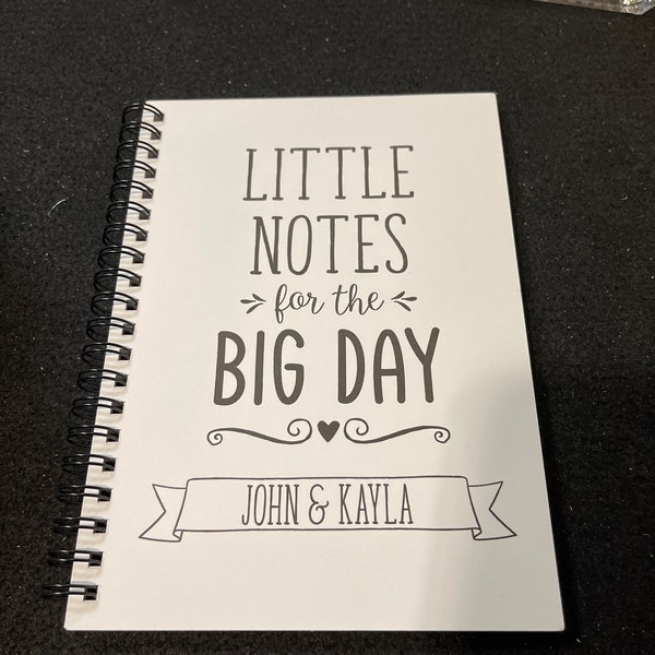 Little Notes for the Big Day, Personalized, 5" X 7" Wedding Notebook ...