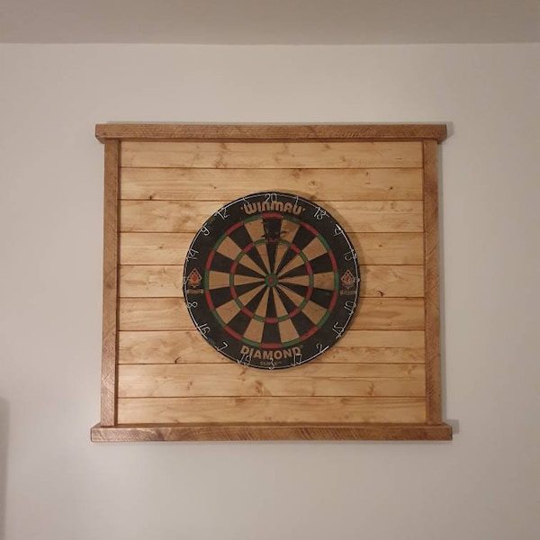 Handmade, Solid Wood Rustic Dart Board Surround, Walnut Wax Frame ...
