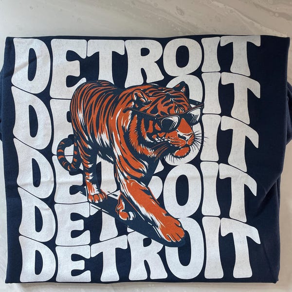 Vintage Style Detroit Baseball Crewneck Sweatshirt, Mens & Womens Game ...