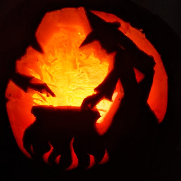 Witches Brew Pumpkin Carving Stencil, Sister Coven Jack-o-lantern ...