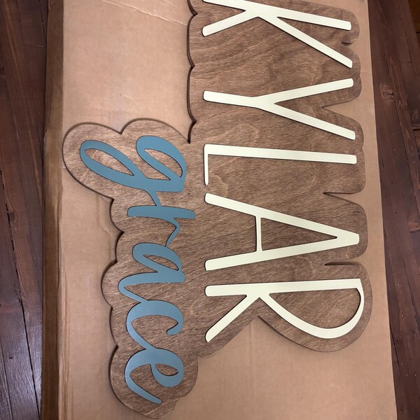 Large Custom Wood Name Sign, Nursery Name Sign, Boho Girl Name Sign ...