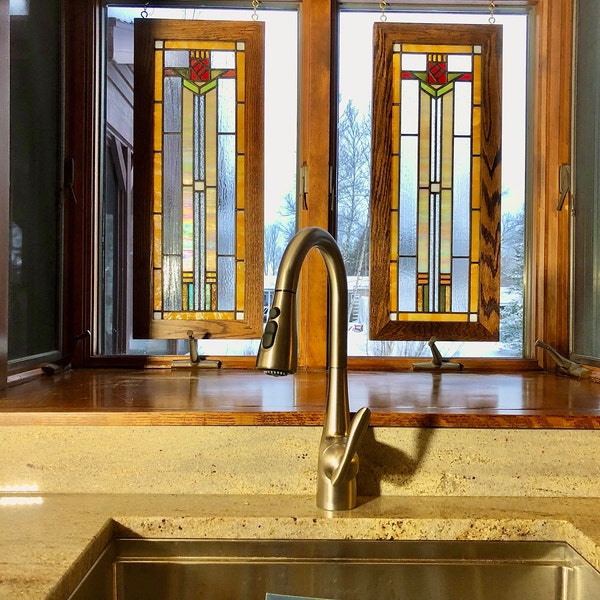 Prairie Style Stained Glass Window - Etsy