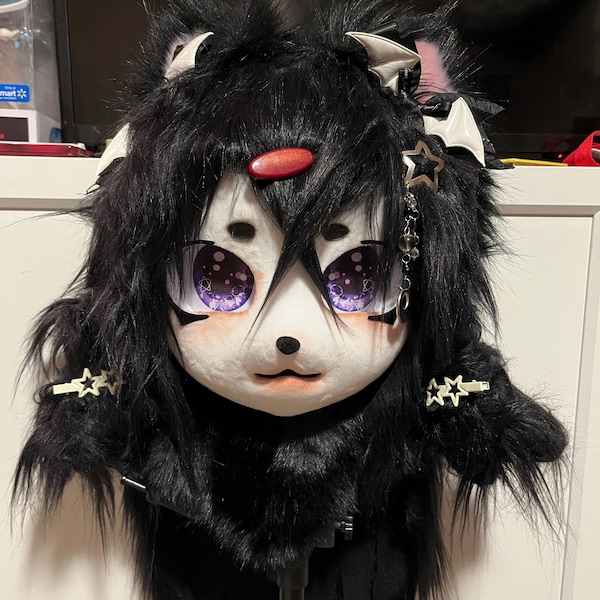 Star Eyes Sheep Kigurumi Full-cover Mask With Matching Pink Paw Set ...