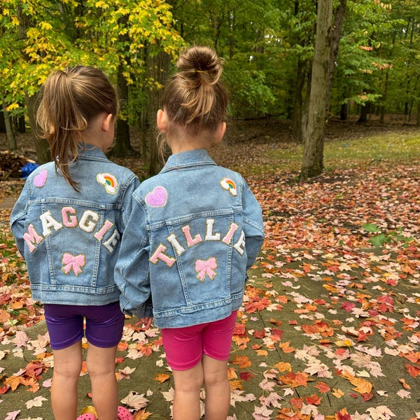 Personalized Jean Jacket Girl Custom Toddler Jacket With Name Chenille ...