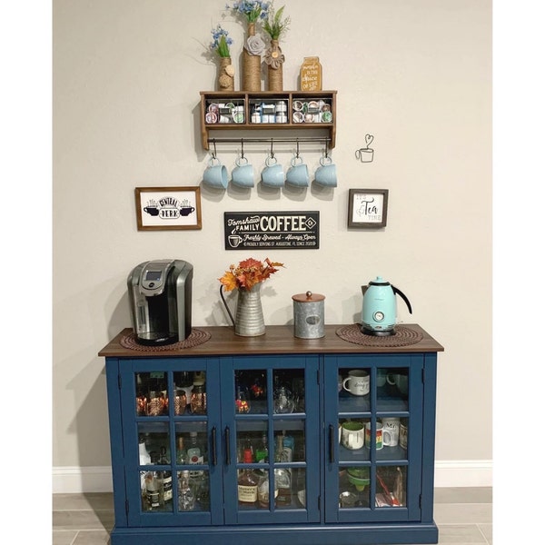 Personalized Coffee Shop Farmhouse Retro Style Wood Sign. 3 Sizes 9 ...