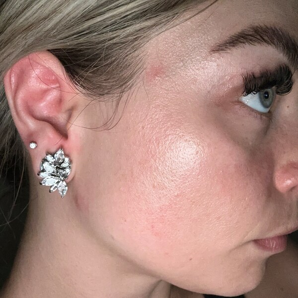 Silver Marquise Bridal Wedding Earrings Gauges Wedding Gauges Ear ...