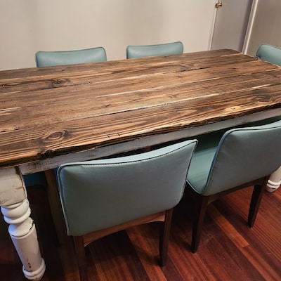 RUSTIC FARMHOUSE TABLE Small Kitchen Dining Farm House Reclaimed Wood ...