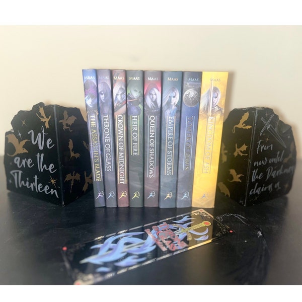Pre- Order - Obsidian Bookends - Book Quote Bookends - Throne of Glass ...