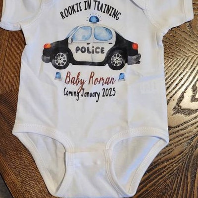 Personalized Police Pregnancy Announcement, Little Rookie Police Baby ...