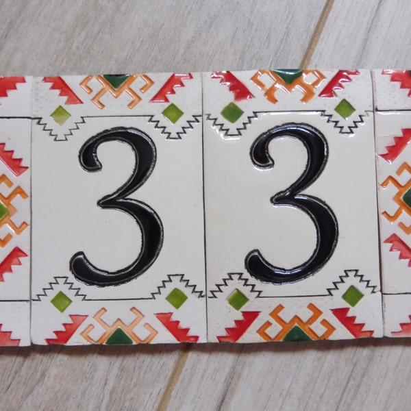 Handmade Ceramic House Number Tiles MARIGOLD - Large Size - Etsy