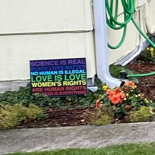 EQUALITY YARD SIGN - Weatherproof Sign - Social Justice Kindness is ...