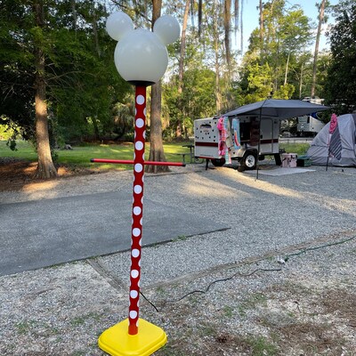 Short Post Mickey Lamp With Multi-color LED Lights Short Pole - Etsy