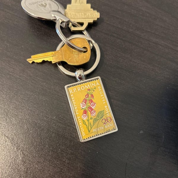 Bird Postage Stamp Keyring - Single or Mixed Set | Real Upcycled ...