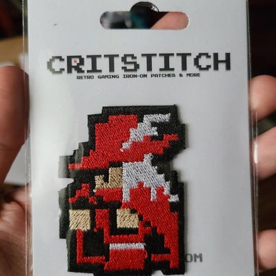 8 Bit Final Fantasy Red Mage Shiny Metallic Embroidery Iron on Patch ...