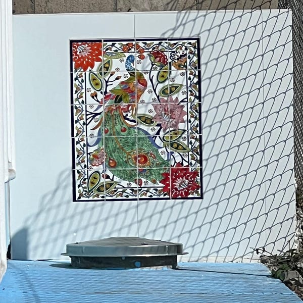 Hand-painted Pine Tree Tile Mural: 6x6 Accent Tiles, Garden Decor - Etsy