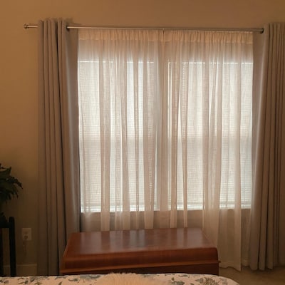 Nadia Linen Sheer Curtain, Natural Curtain, Custom Curtain Panel, Linen ...