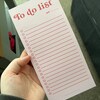 Slim To-do List & Notepad Pink and Red Bold Deskpad | Tear off Notepad ...