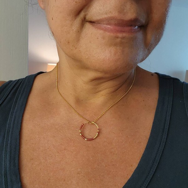 Multi Loop Necklace, Loop Necklace, Lotus Flower Necklace, Silver Loop ...