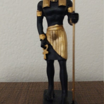 Vintage Seth Standing Mini Statue Hand-painted Egyptian God Set Altar ...