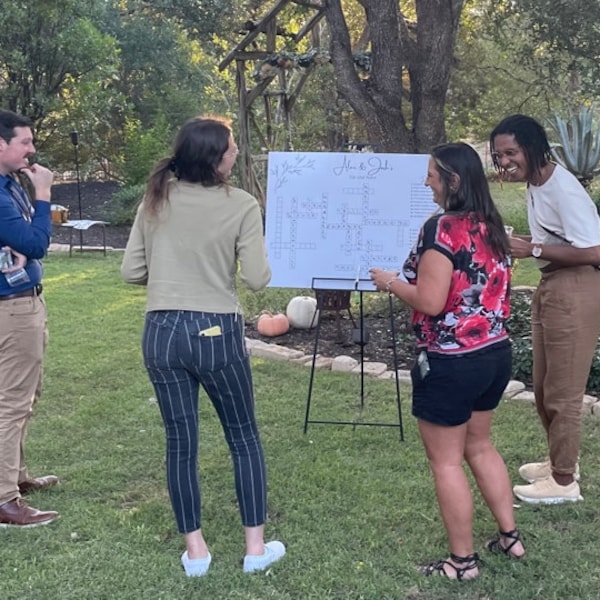 Custom Dry Erase Wedding Crossword - Sip and Solve - Large Print ...