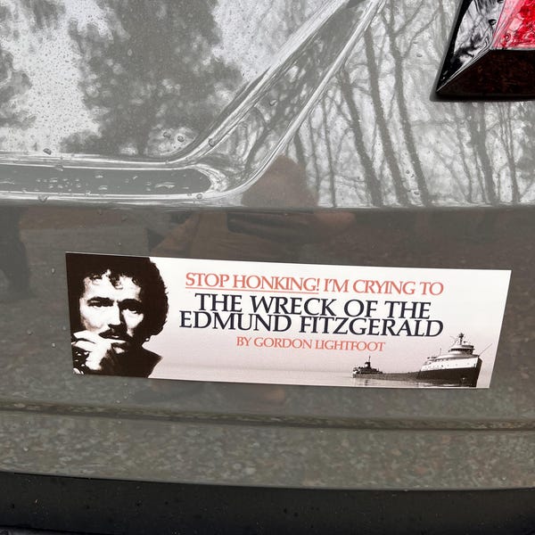 Edmund Fitzgerald Bumper Sticker: Gordon Lightfoot Tribute - Etsy