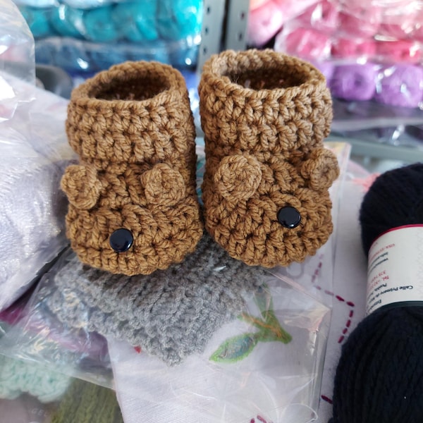 CROCHET PATTERN Baby Bear Hat and Booties Outfit, Photo Prop, Baby ...
