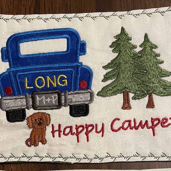 Pickup Truck Trunk Applique Machine Embroidery Design Back End Initials ...