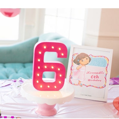 8 Light up Number, Cardboard Number, Battery Operated, Marquee Number ...