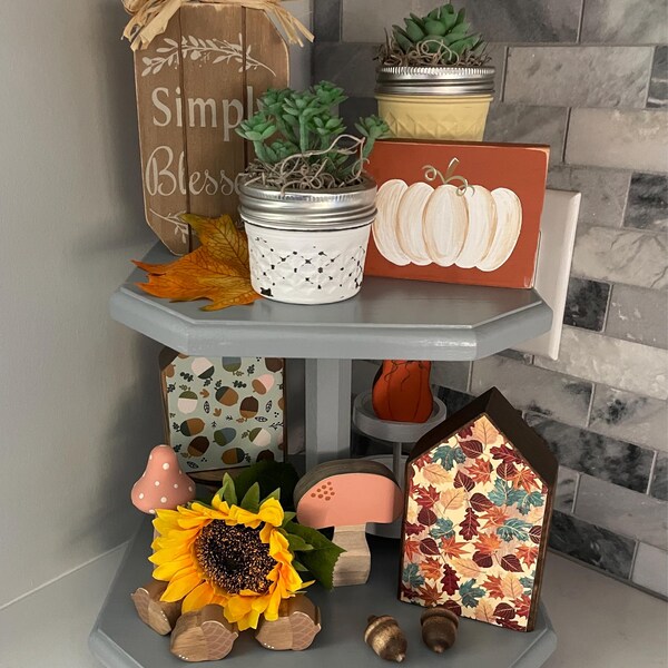 Mini Fake Cupcake/fake Cupcake/faux Fall Decor/2 Tier Tray Fall Bundle ...