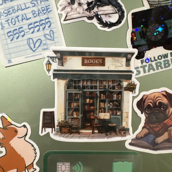 Fall Bookshop Sticker, Bookshelf Sticker, Autumn Bookstore Sticker ...