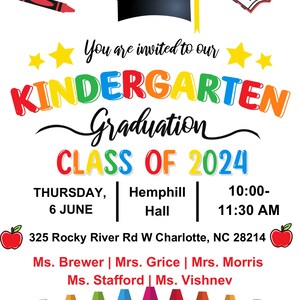 Kindergarten Graduation Bundle, Graduation Invitation, Graduation ...