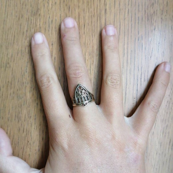 Silver Gothic Cathedral Ring - Etsy