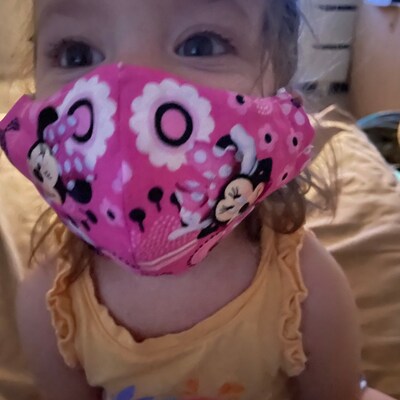 Minnie Mouse Face Mask 3 Layers W/ Filter Pocket Removable Nose Wire ...