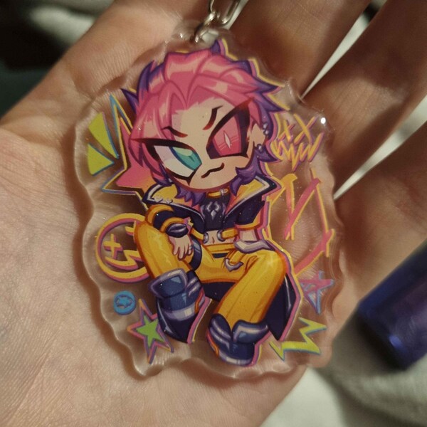 DOUBLE SIDED Chibi Star Guardian Xayah and Rakan Acrylic Keychains ...