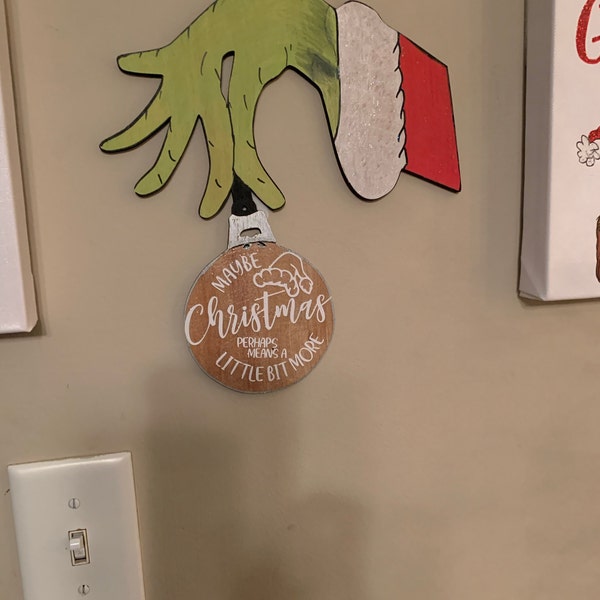 Grinch Hand-christmas Bulb Shape | Multiple Sizes | Laser Cut Shapes ...