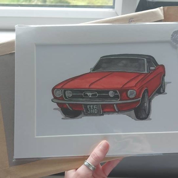 Handpainted Car Painting, Watercolour Car Painting, Car Art - Etsy