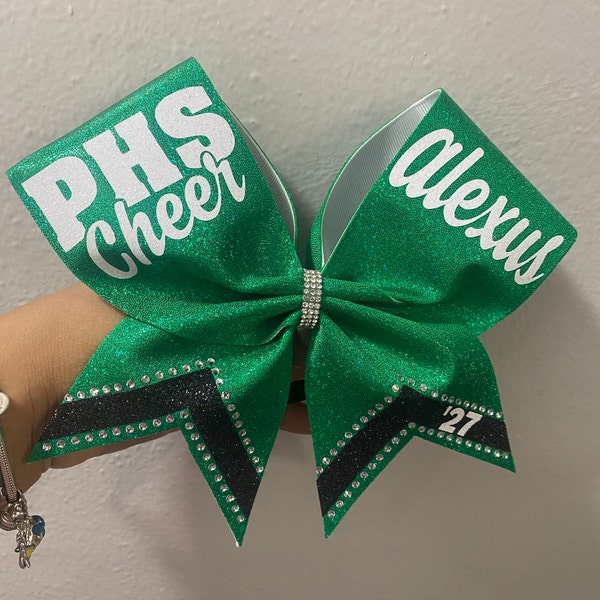 Athletic Gold Black and White Glitter Rhinestone Cheer Bow, Competition ...
