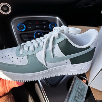 Green Color Block Custom Air Force 1s - Etsy