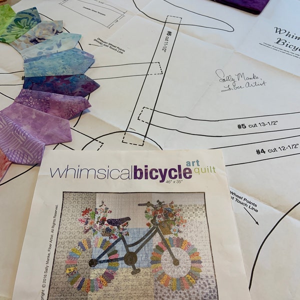 Penny Farthing Bicycle Art Quilt Pattern, 37 X 30 High Wheel, Original ...