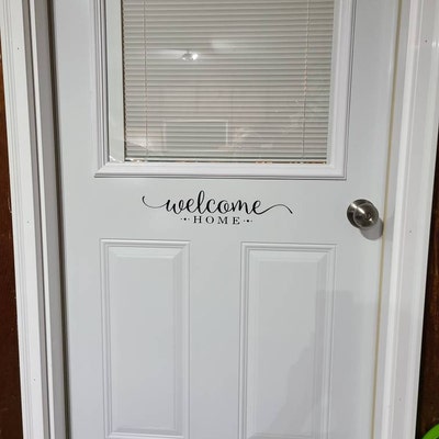 Front Door Welcome Home Decal, Cute Welcome Sticker Greeting for Home ...