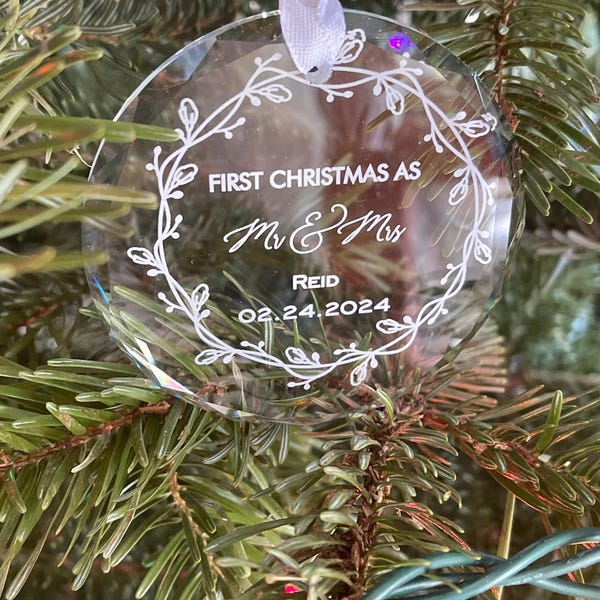 Personalized Glass Ornament 2024 - Custom Xmas Tree Decoration, Unique ...