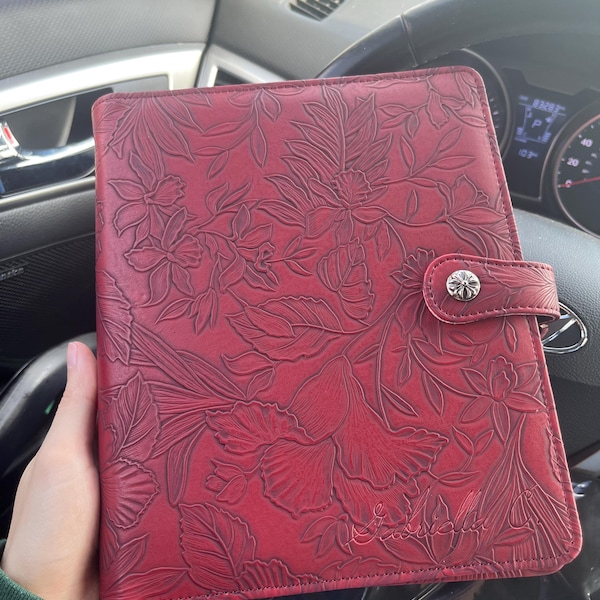 Embossed PU Leather Binder Cover,personalized 3-ring Binder Leather ...