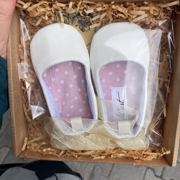 Personalised IVORY LINEN Baby Boy Christening Shoes, Baptism Shoes ...