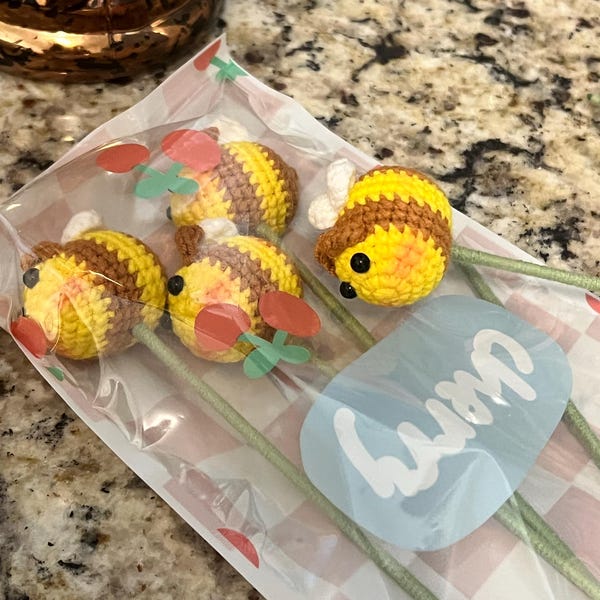 Handmade Crochet Bee Gift Decor Bumblebee Decor Handmade Plush Bee ...